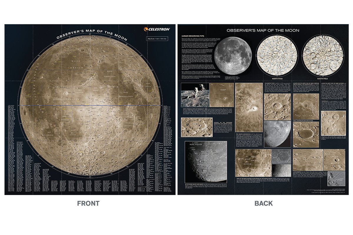 Celestron Observer's Map of the Moon | OPT Telescopes