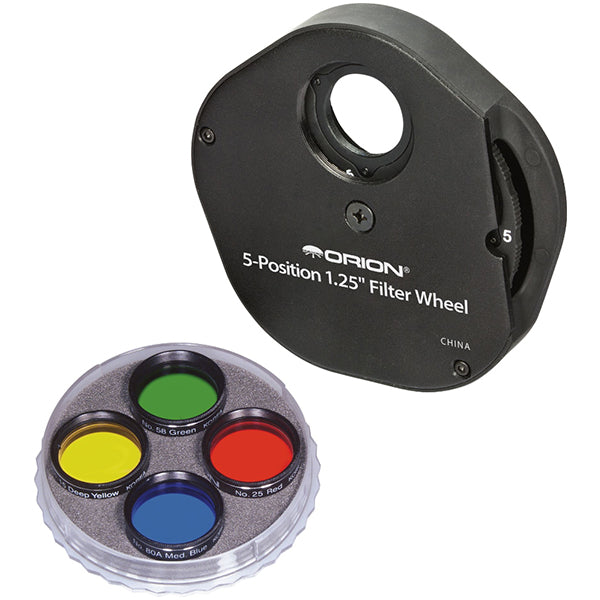 Orion Multiple 5-Filter Wheel and Color Filter Set | OPT Telescopes