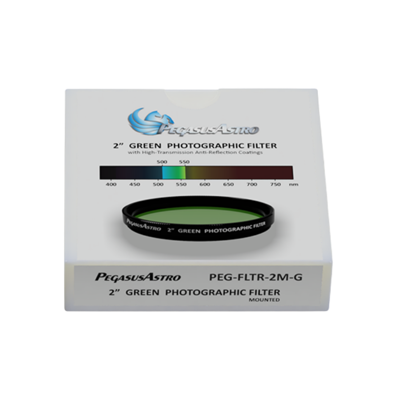 Pegasus Astro Green Photographic Filter - 2" Mounted | OPT Telescopes