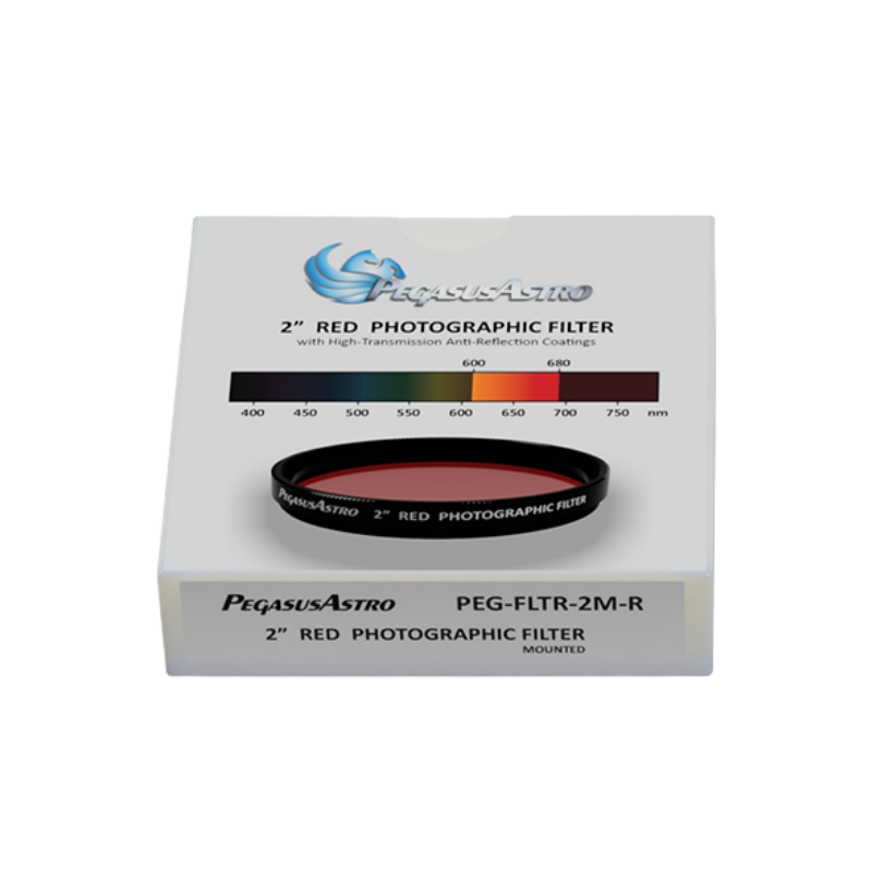 Pegasus Astro Red Photographic Filter - 2" Mounted | OPT Telescopes