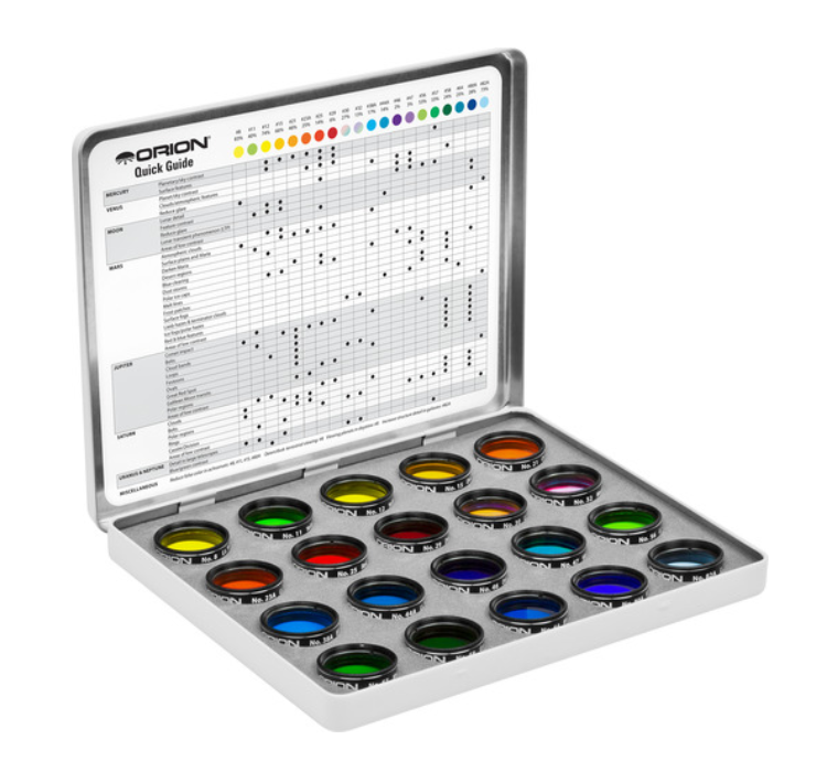 Orion 1.25" Premium 20-Piece Color Filter Set | OPT Telescopes